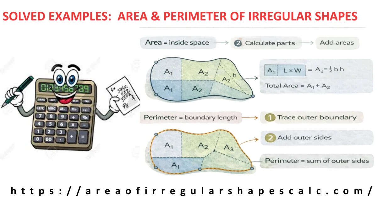 10 Solved Examples of Area & Perimeter of Irregular Shapes